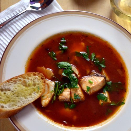 Mediterranean Fish Soup with Saffron and Garlic Toast - New York Food ...